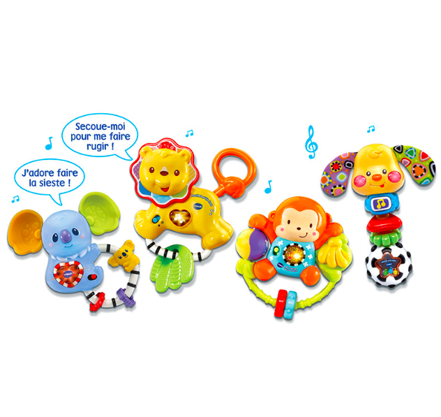 VTECH HOCHETS ASSORTIS - CHIEN/ ELEPHANT Marron - Jouets 1er Age ...