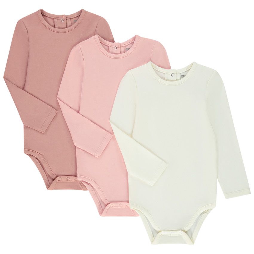 Orchestra Lot de 3 bodies en jersey pour bébé fille Rose clair - 6 mois ...