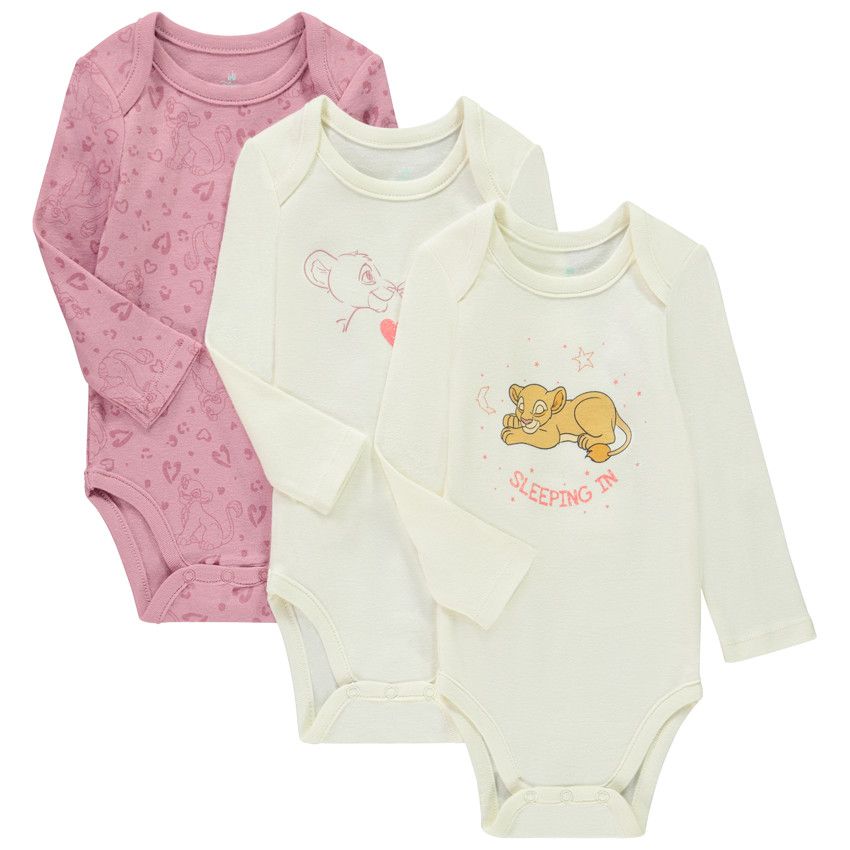 Orchestra Lot de 3 bodies manches longues Nala Disney pour bébé fille ...