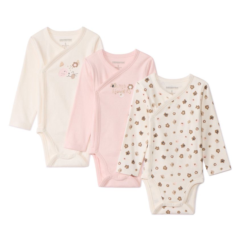 Orchestra Lot de 3 bodies manches longues fantaisie pour bébé fille ...
