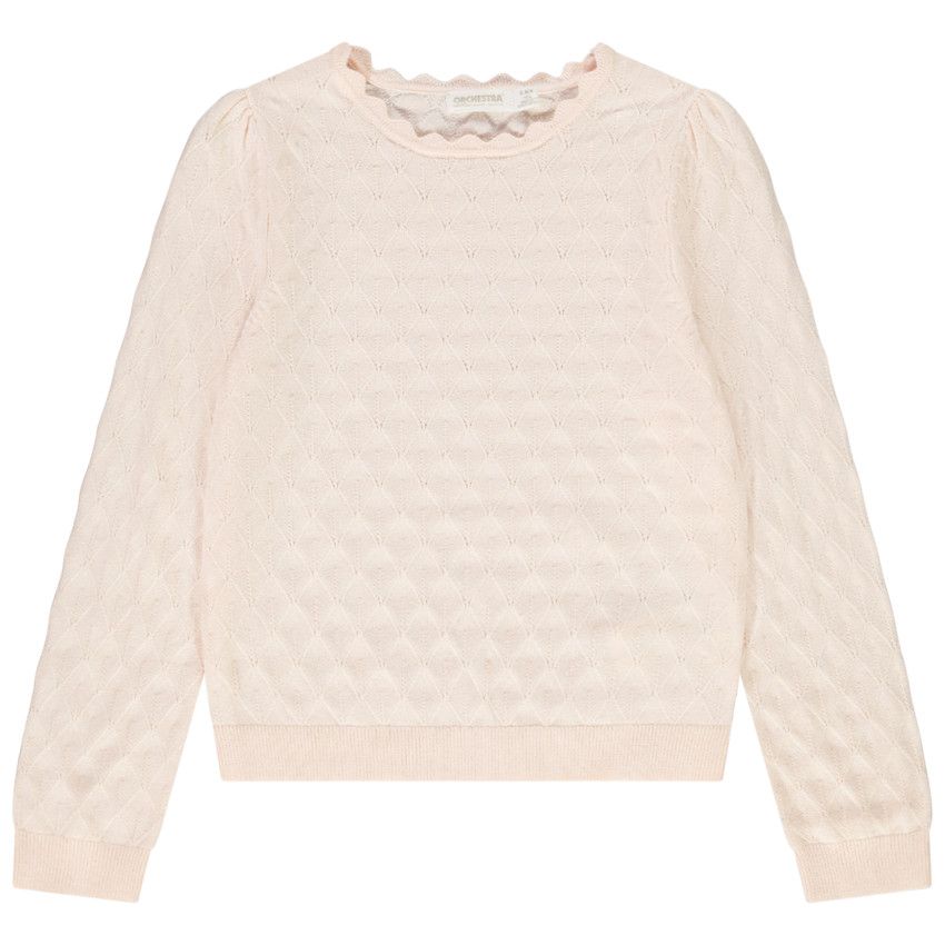 Orchestra Pull en tricot fantaisie ajouré pour fille Gris chiné - 10 ...