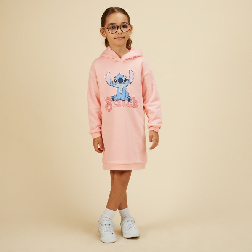 Orchestra Robe sweat oversize print Stitch Disney pour fille Rose clair ...