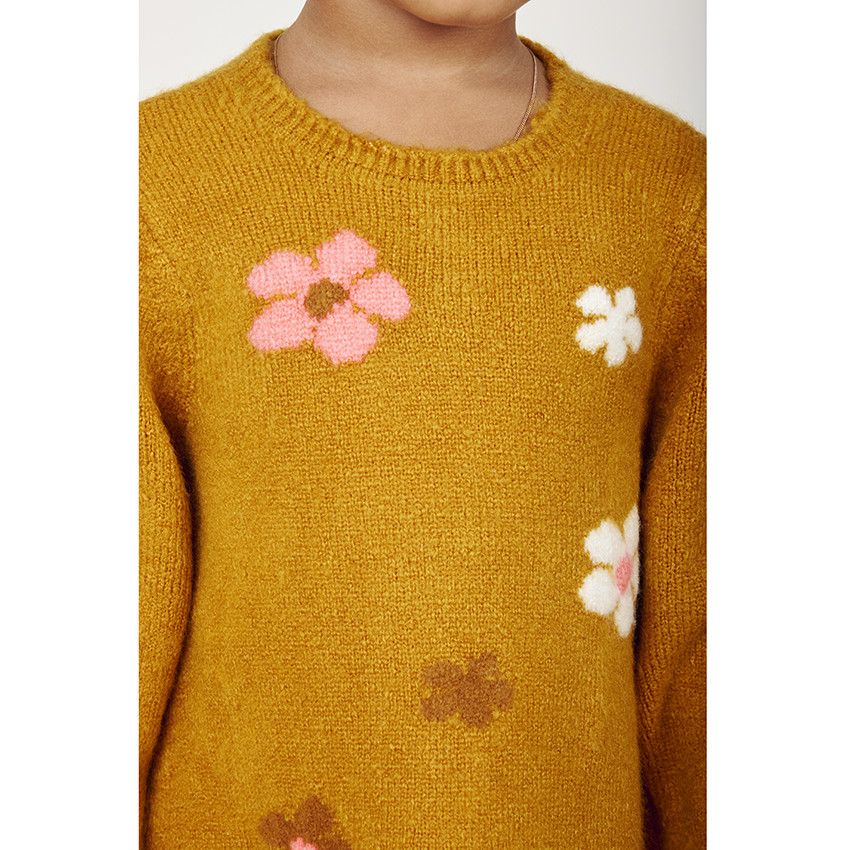 Orchestra Robe manches longues en tricot print fleurs pour bébé fille Miel - 3 mois - Robe, jupe ...