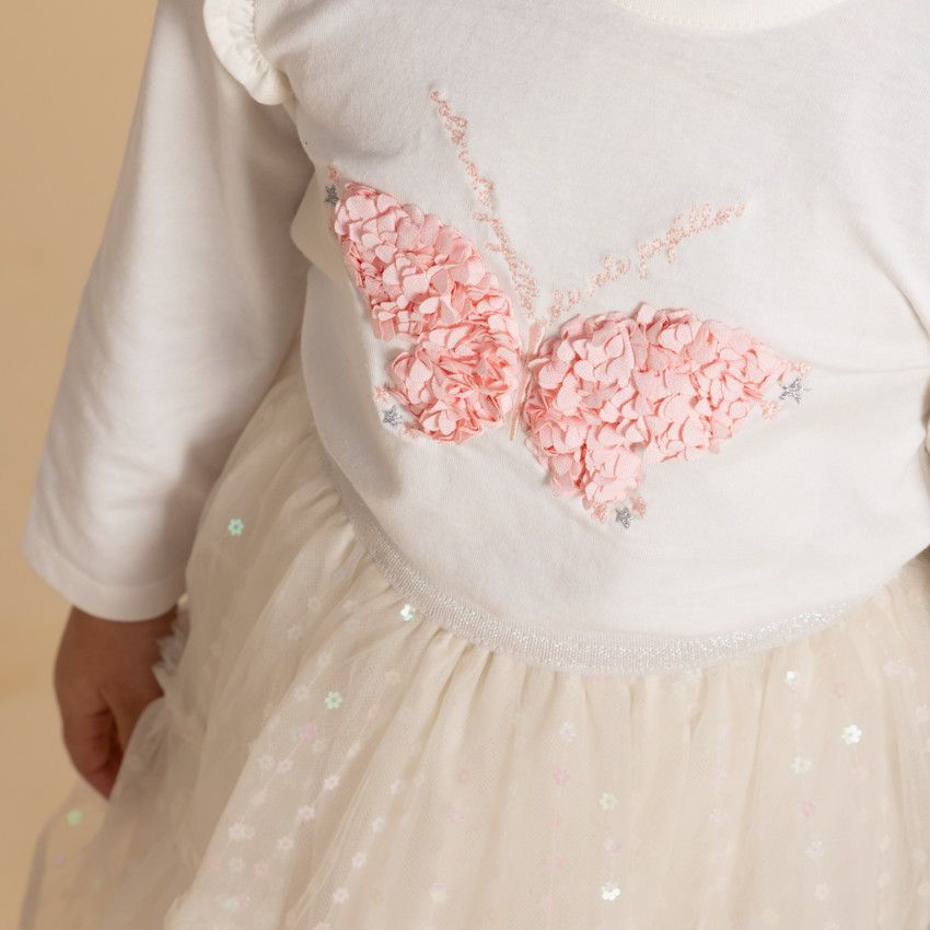 Orchestra Jupe en tulle volanté avec sequins fleurs irisés pour bébé ...