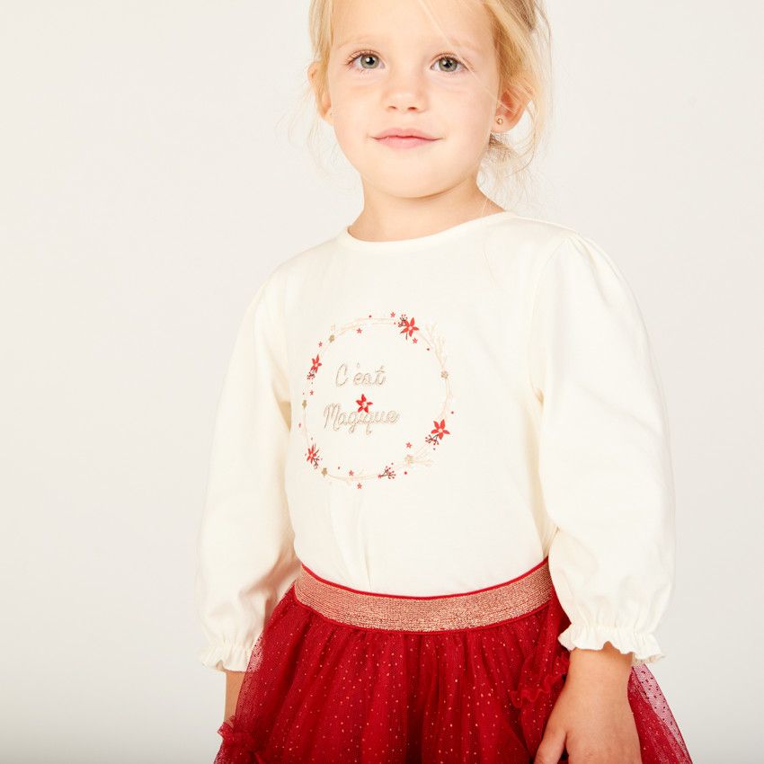 Orchestra Jupe volantée en tulle pailleté pour bébé fille Rouge - 18 ...