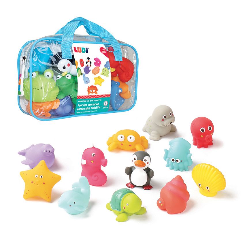 LUDI Jouet de bain Aspergeurs "12 mers" Rouge - Jouet de bain - Bain ...