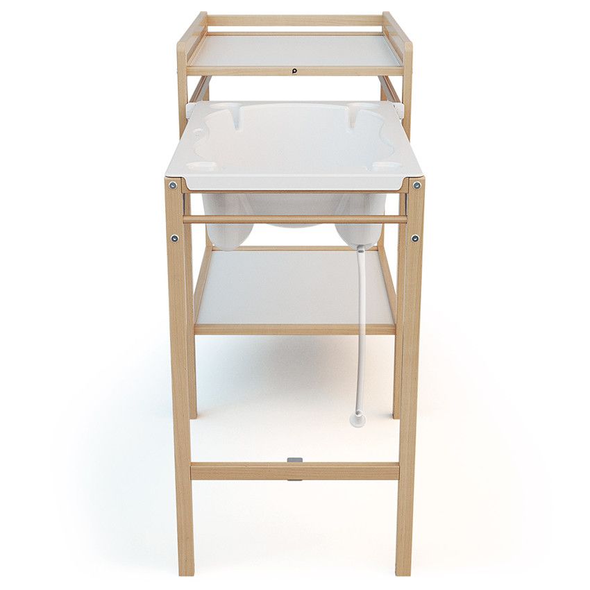 PREMAMAN Table à langer coulissante 2 en 1 Tiny avec baignoire intégrée Noir - Tables et Matelas ...