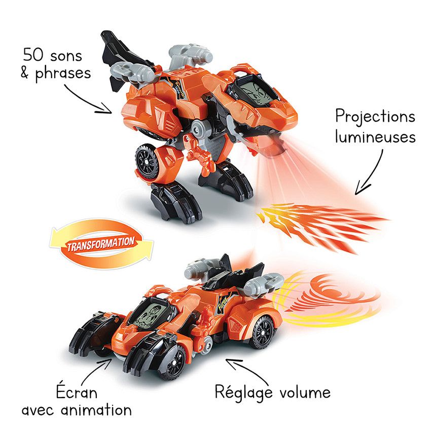 VTECH Switch & Go Dinos Fire Furex, Le Super T-Rex Soft Taupe - Jouets ...