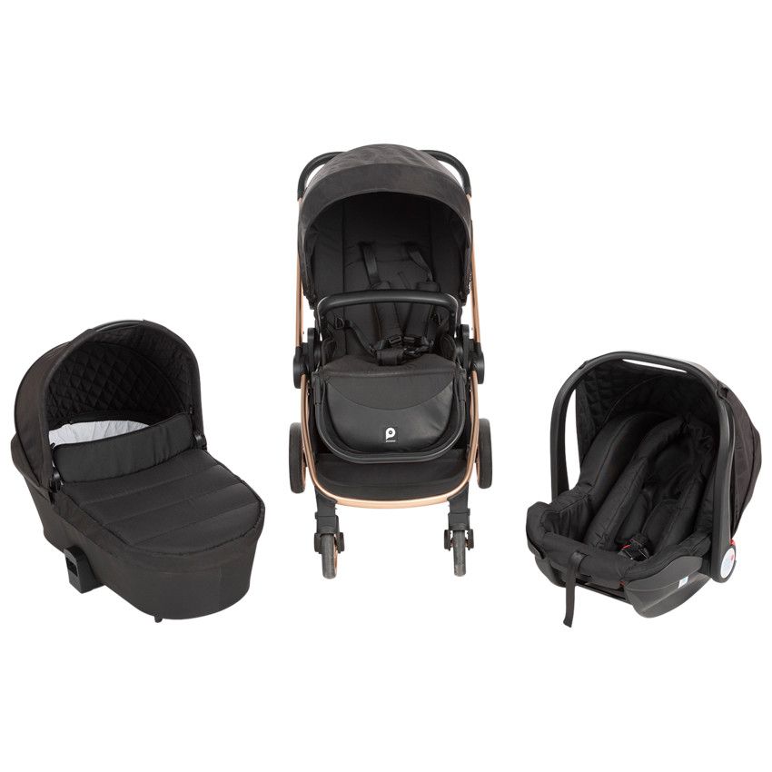 PREMAMAN Poussette trio Tessa - Champagne Rose - Poussettes duo et trio ...