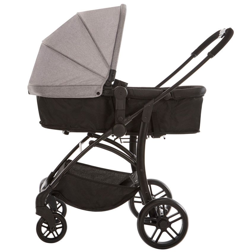 Babycare Poussette trio combinée avec siège-auto et couffin gris chiné ...