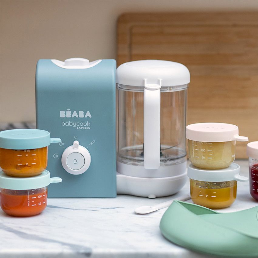 BEABA Robot 4 en 1 Babycook Express Bleu Baltique Beige - Robots Cuiseurs - Repas - Orchestra