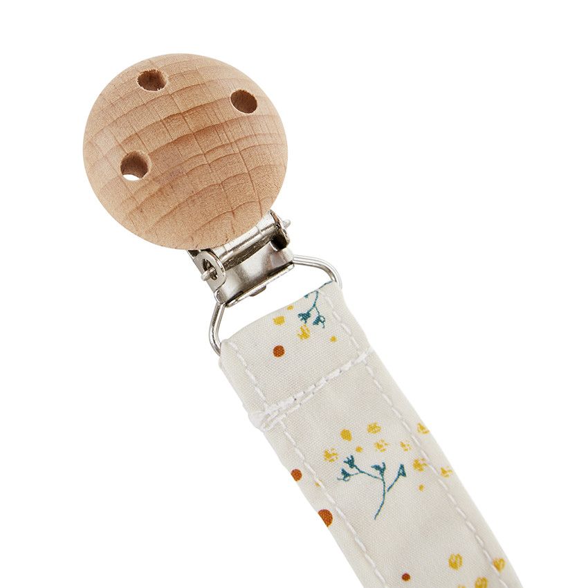 PREMAMAN Attache-sucette à clip en bois Fleurs Jaune foncé - Sucettes ...