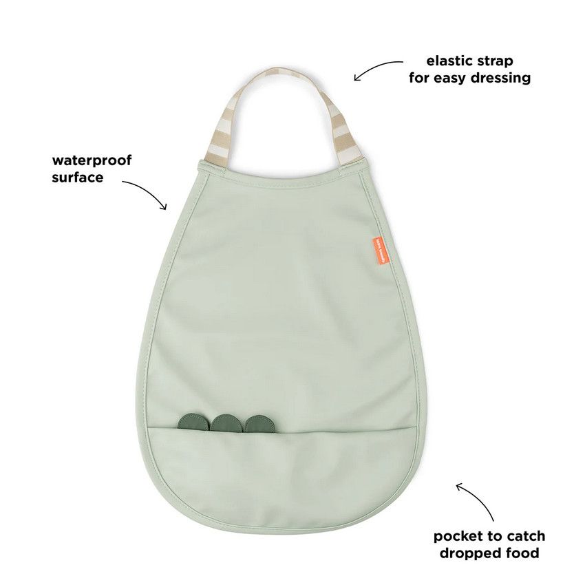 DONE BY DEER Bavoir avec élastique Croco Vert Ecru - Bavoirs - Repas ...