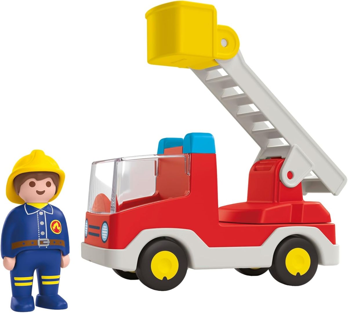 Playmobil Junior : Camion de pompier avec échelle pivotante Beige ...