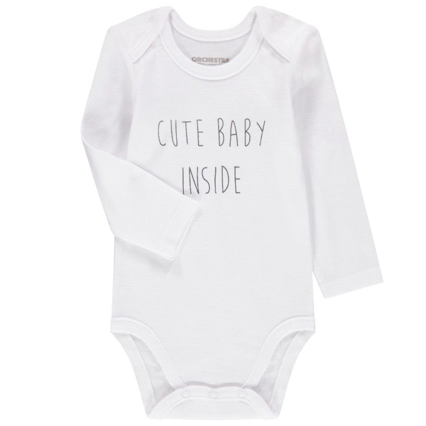 Orchestra Lot de 7 bodies manches longues en coton bio à message Blanc ...