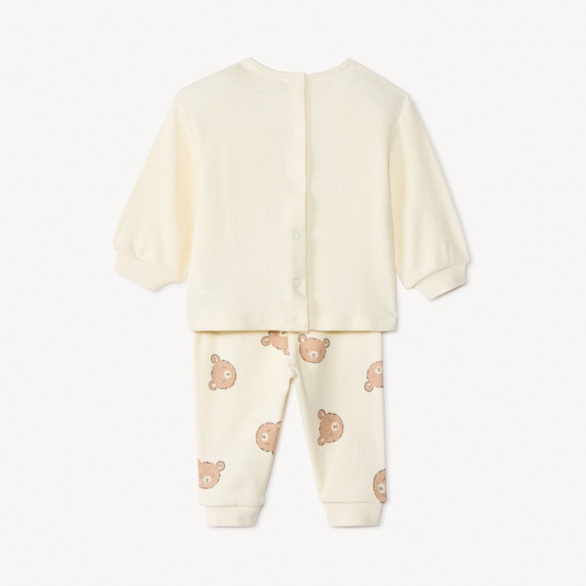 Orchestra Ensemble jogging oursons en nid d'abeille pour bébé Ecru ...