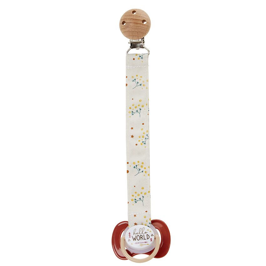 PREMAMAN Attache-sucette à clip en bois Fleurs Jaune foncé - Sucettes ...