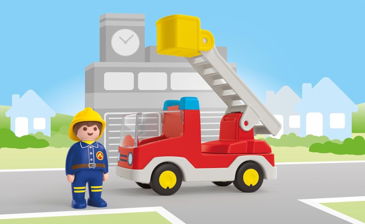 Playmobil Junior : Camion de pompier avec échelle pivotante Terracotta ...