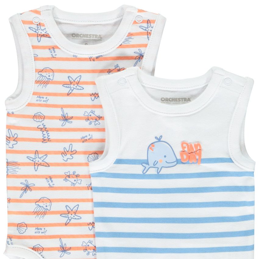Orchestra Lot de 5 bodies sans manches motifs océan pour bébé garçon ...
