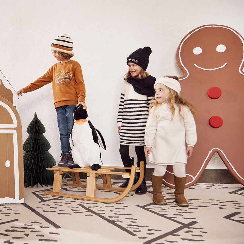 Orchestra Robe effet fourrure en tricot côtelé et rayé pour fille Vert - 3 ans - Robe - Fille ...