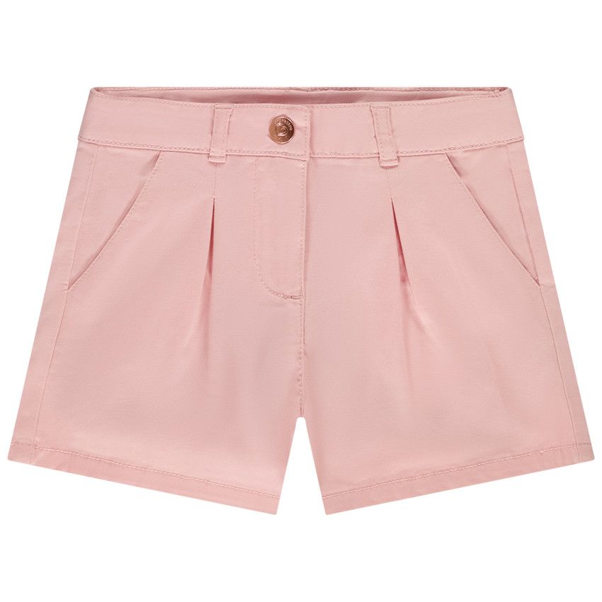 Orchestra Short en twill uni effet pince pour fille Rose poudré - 5 ans ...