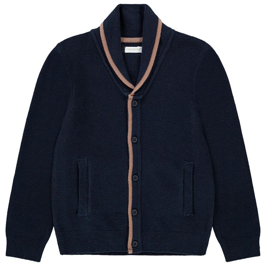 Orchestra Gilet en tricot à col châle pour enfant garçon Bleu marine ...