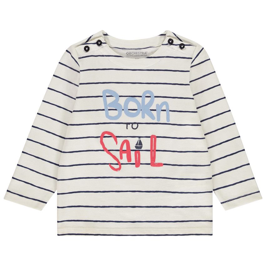 Orchestra Marinière avec puff print pour bébé garçon Blanc - 12 mois ...