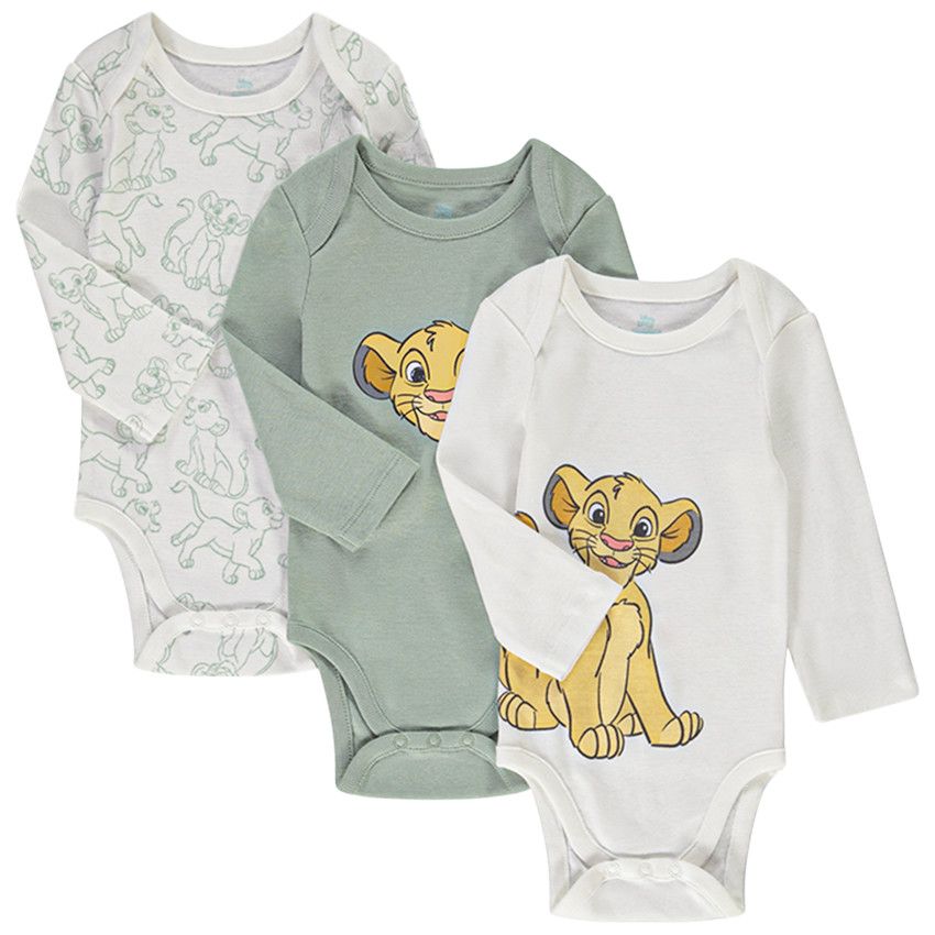 Orchestra Lot de 3 bodies manches longues Simba Disney pour bébé garçon ...