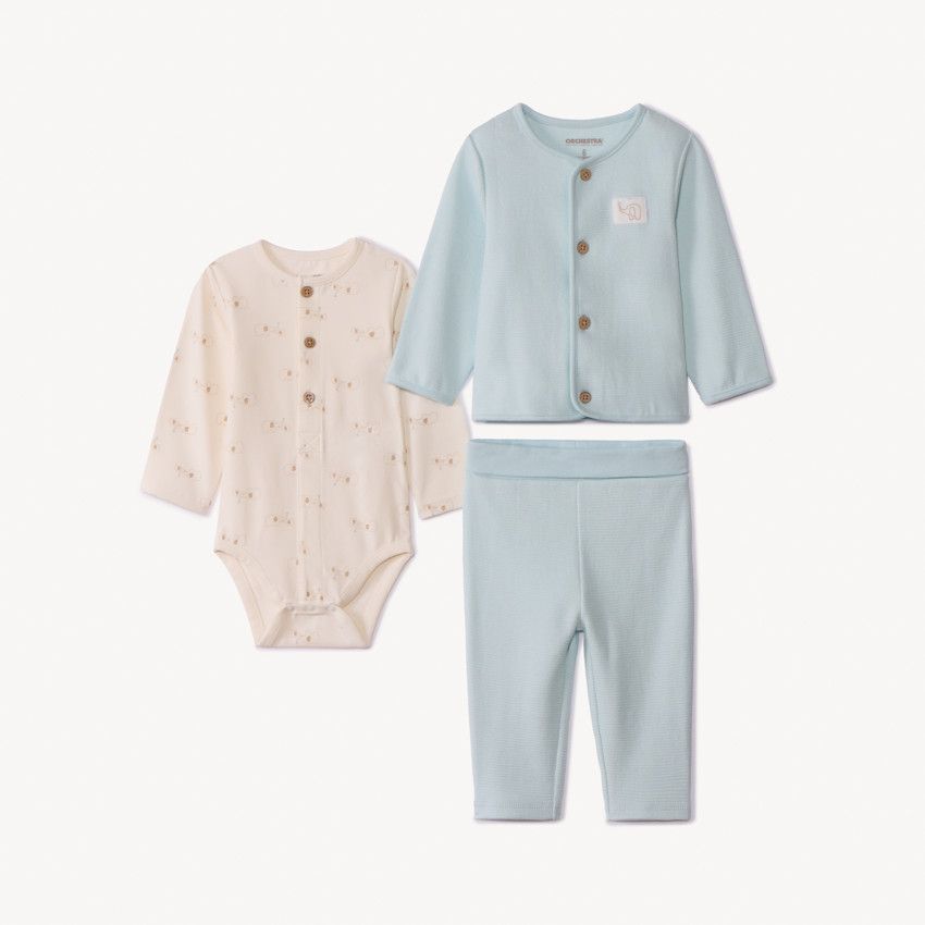 Orchestra Ensemble pantalon + body et veste nid d'abeille pour bébé ...