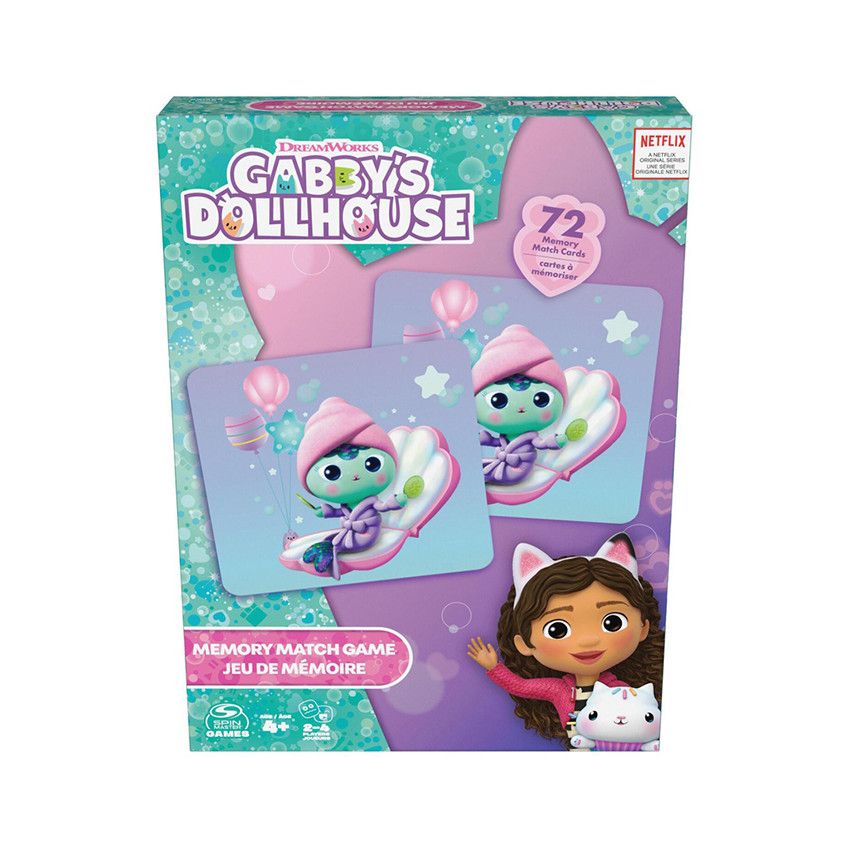 Spin Master Jeu memo de 72 cartes Gabby et la Maison Magique Soft Taupe ...