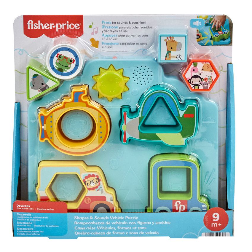 FISHER PRICE Fisher Price - Shapes & Sounds Vehicle Puzzle Jaune ...
