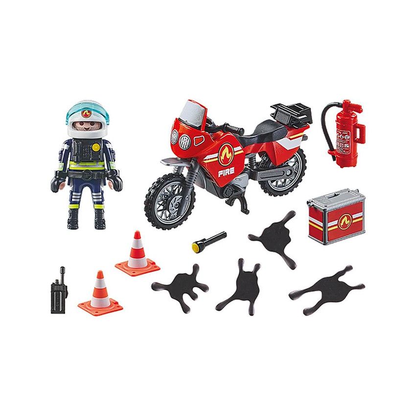 Playmobil Moto de pompier avec personnage Playmobil Soft Taupe - Jouets ...