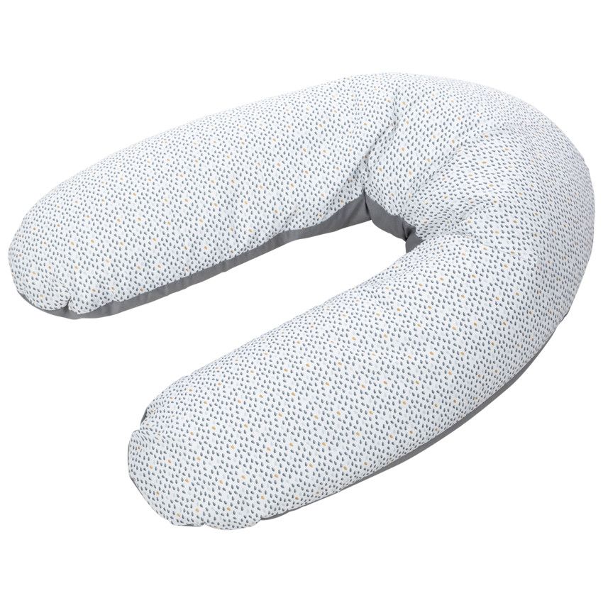 PREMAMAN Coussin d'allaitement avec housse motif nuages 160cm Noir ...