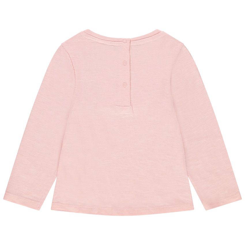 Orchestra T-shirt manches longues en coton bio à message printé Corail ...