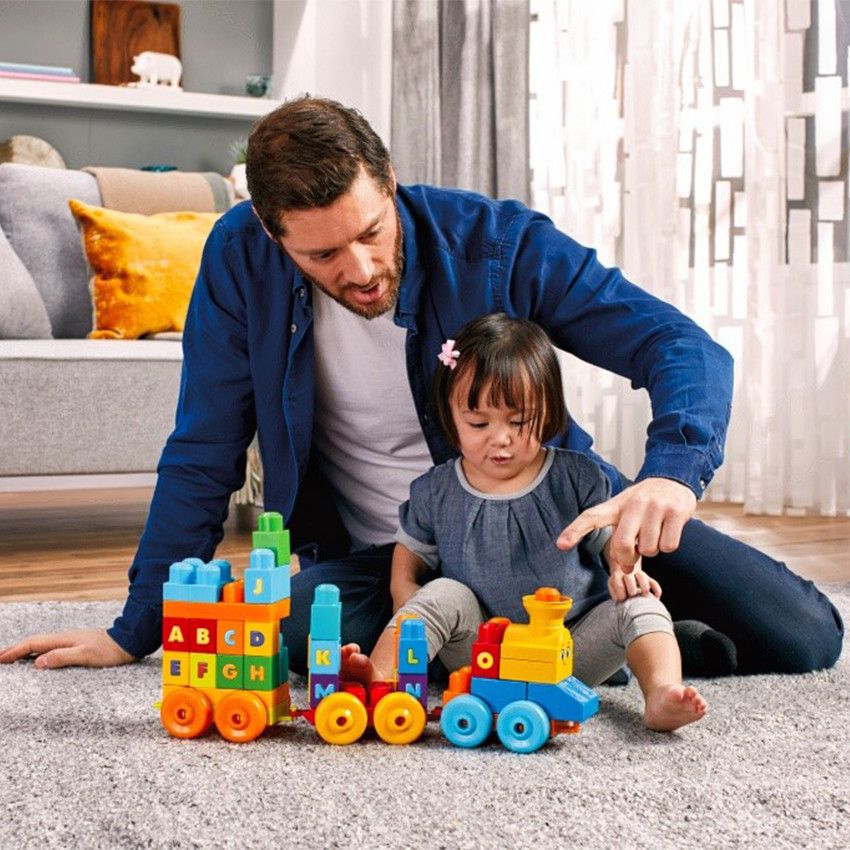 FISHER PRICE Le train musical de l'alphabet Mega Bloks Gris - Jouets ...