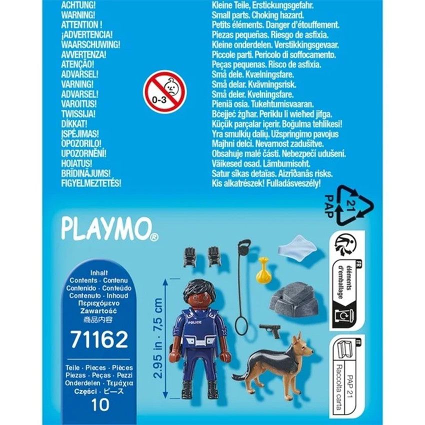 Playmobil Set figurine policier avec chien de détection Soft Taupe ...