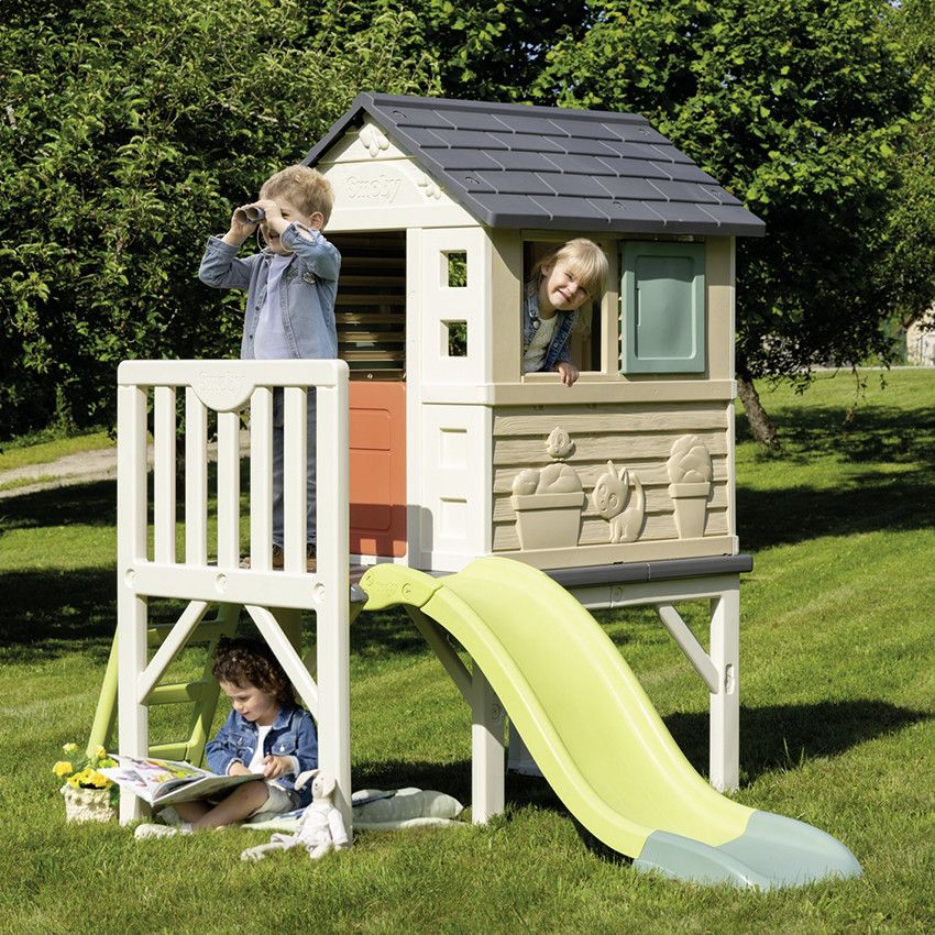 Smoby Maison pilotis Noir - Jouets 2ème Age - Éveil et jeux - Orchestra