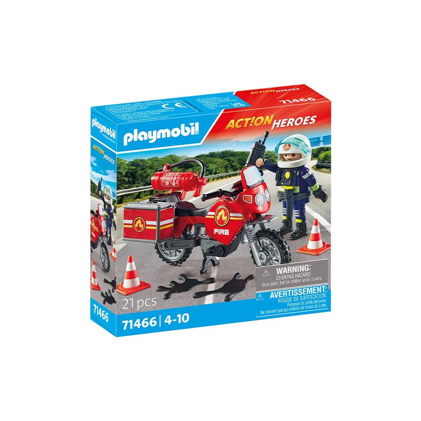 Playmobil Moto de pompier avec personnage Playmobil Soft Taupe - Jouets ...