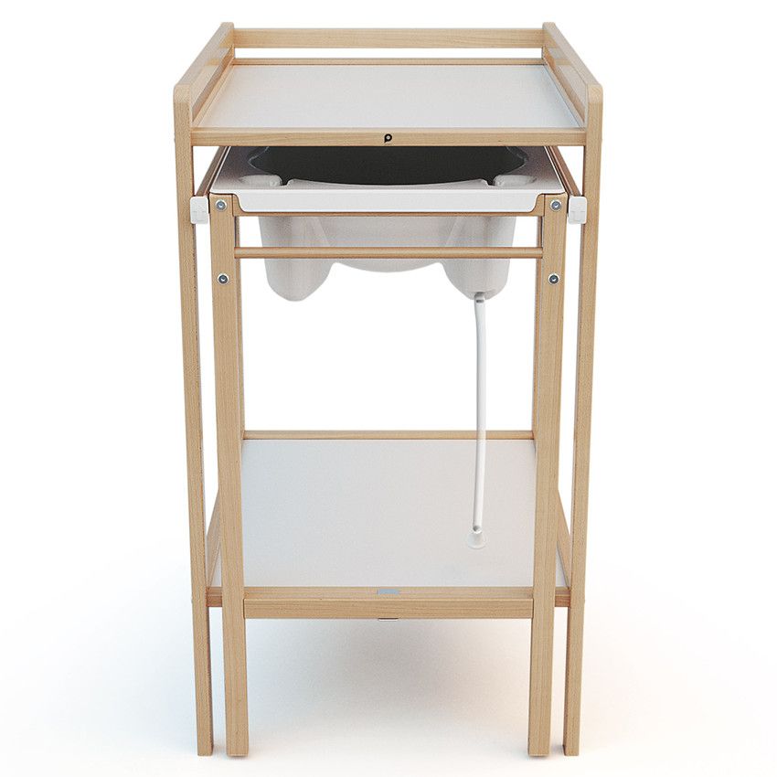 PREMAMAN Table à langer coulissante 2 en 1 Tiny avec baignoire intégrée Métal - Tables et ...