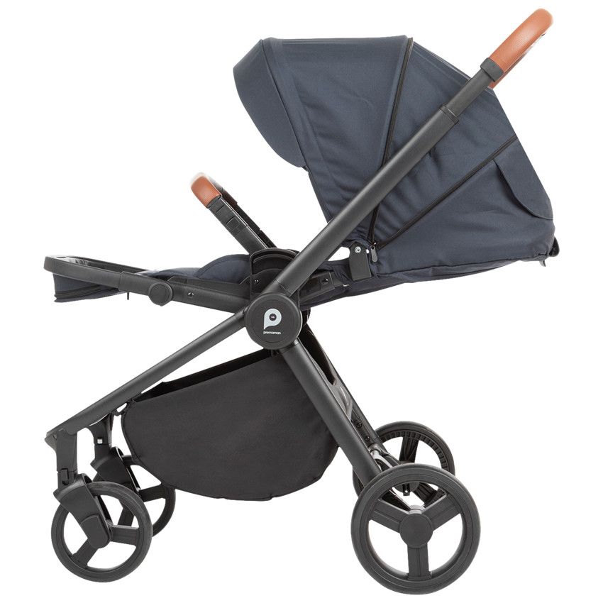 PREMAMAN Poussette trio Tessa - Bleu marine Imprimé - Poussettes duo et ...